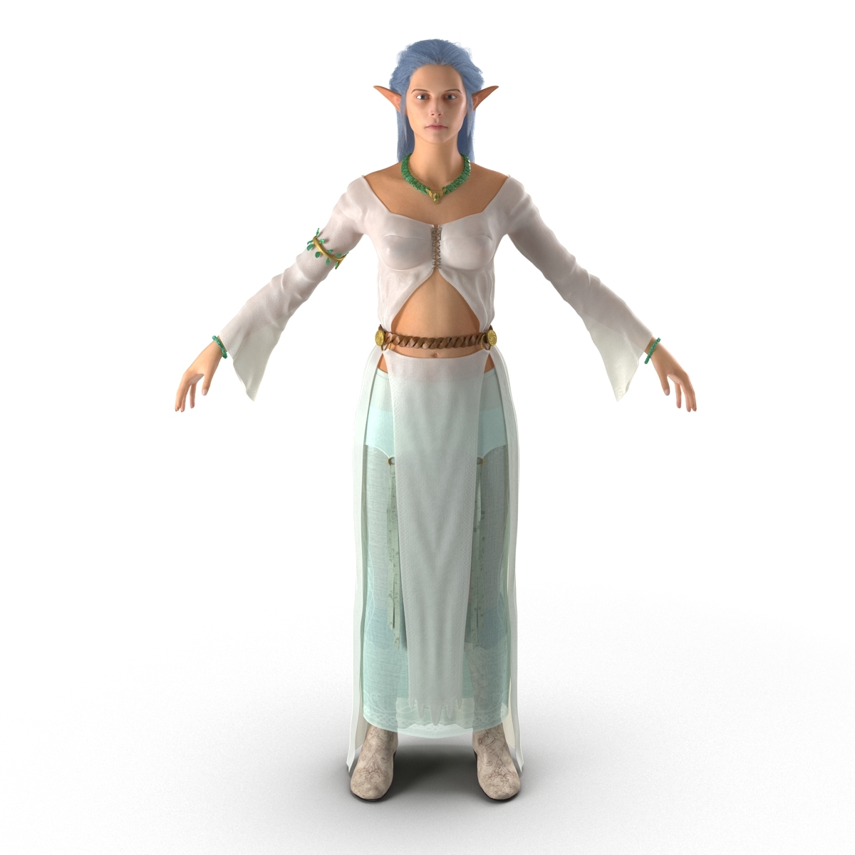 3ds max female elf rigged