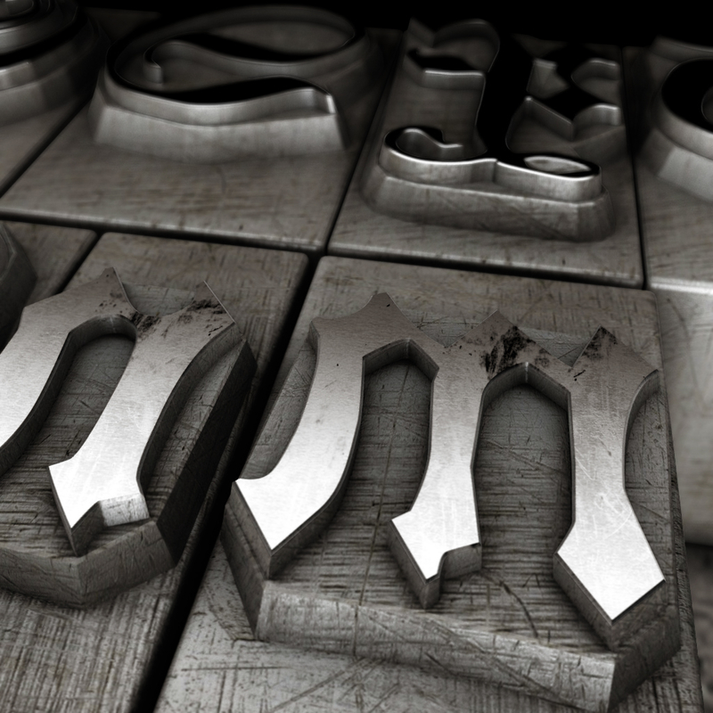 gutenberg fonts 3d max