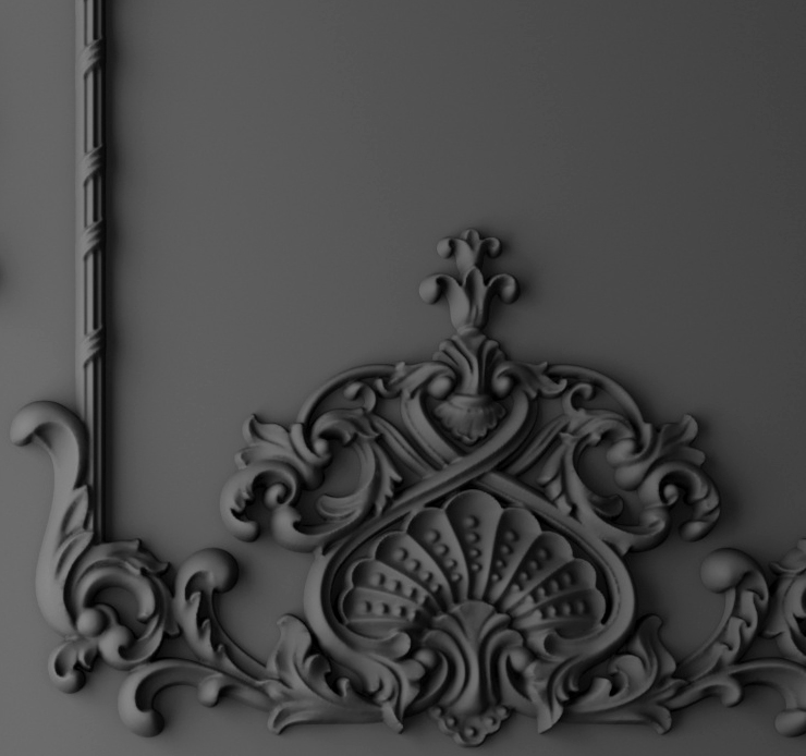 baroque frame 3d max