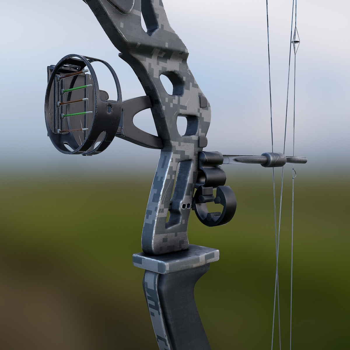 3d model modern bow compound