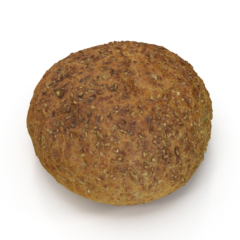 3d model brown bread roll