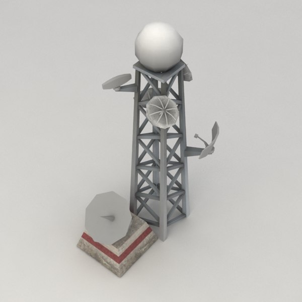 radar tower animation 3d model