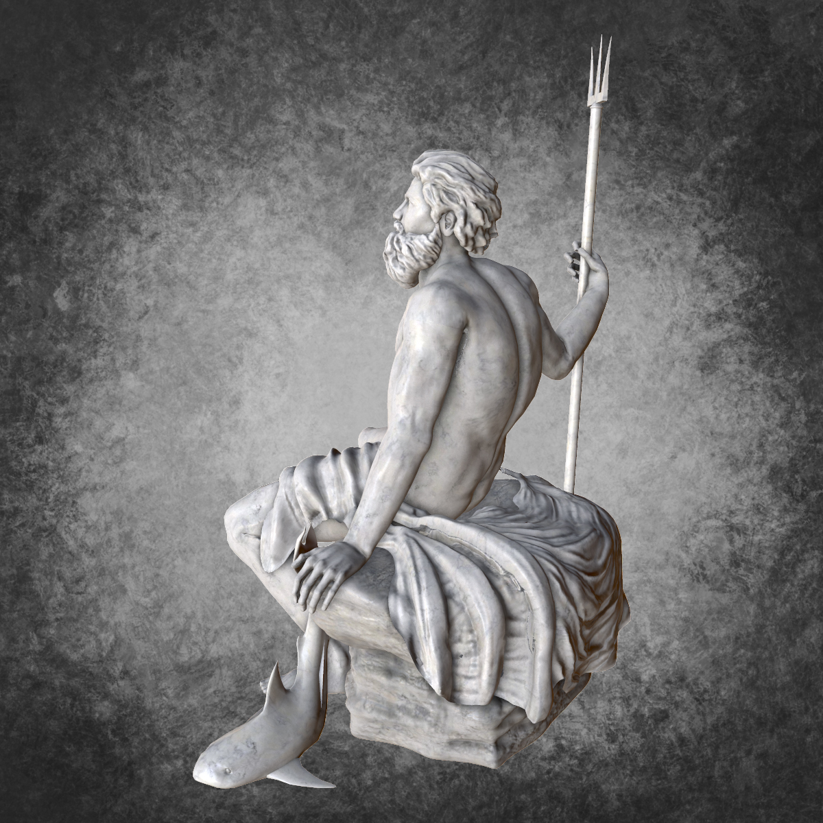 3d model of statue poseidon