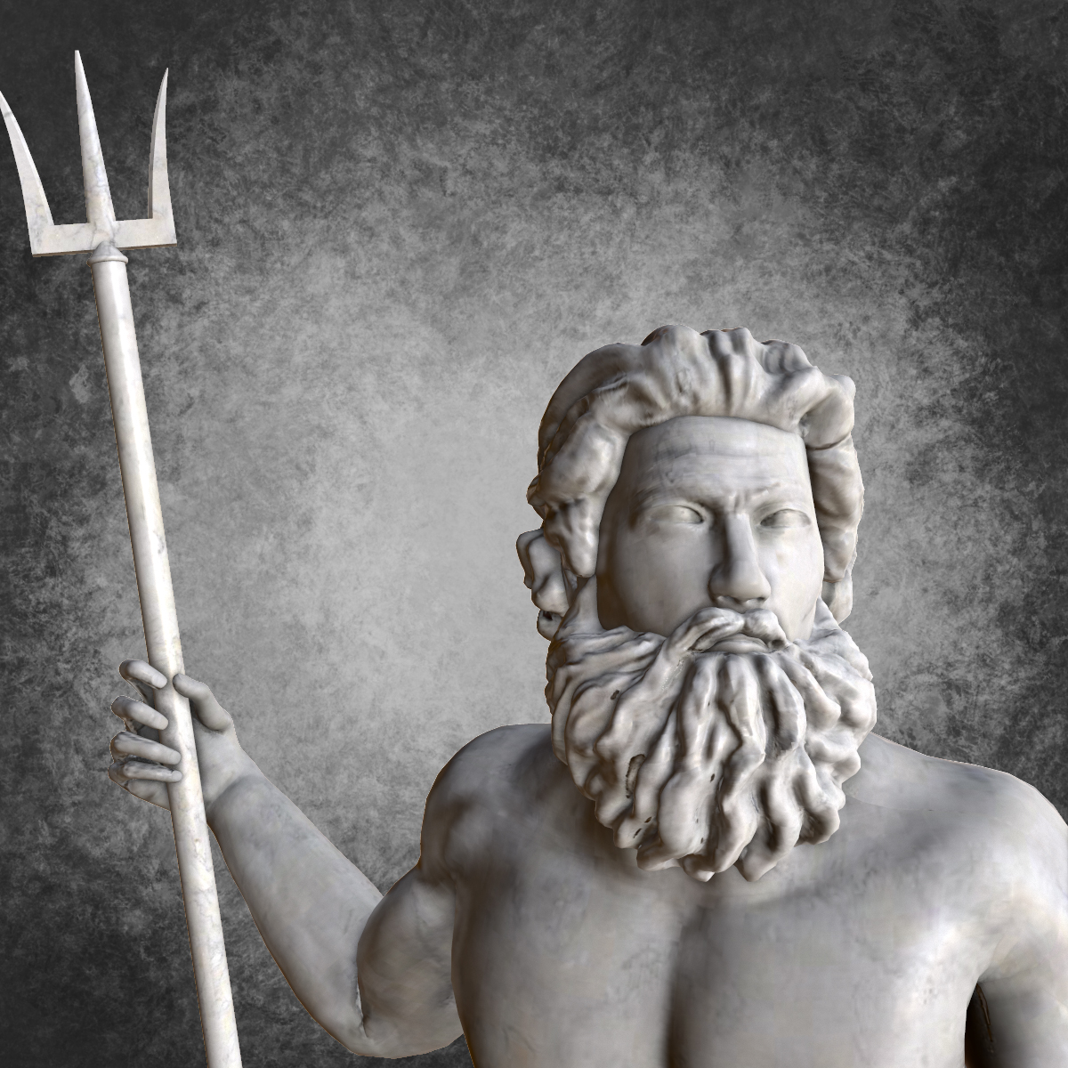 3d model of statue poseidon