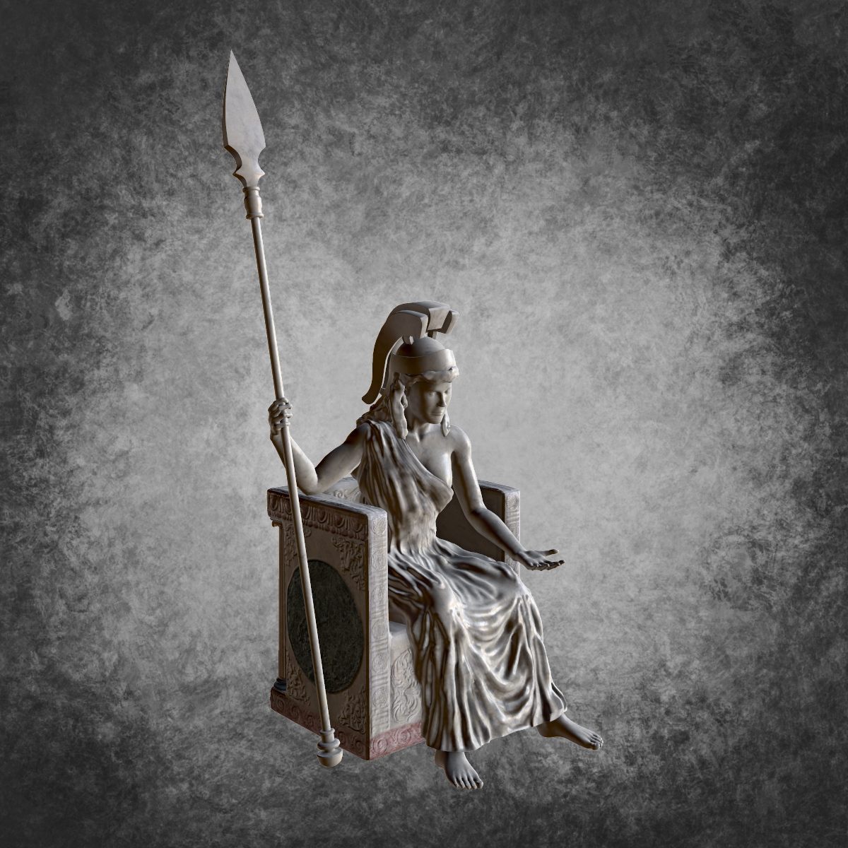 3d statue athena goddess model
