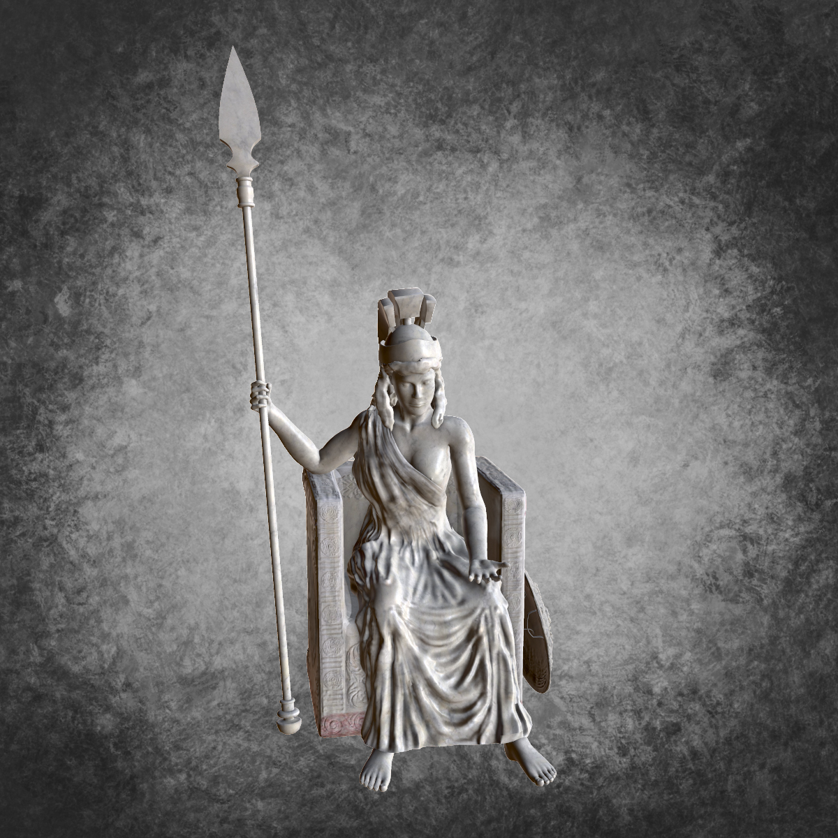 3d statue athena goddess model