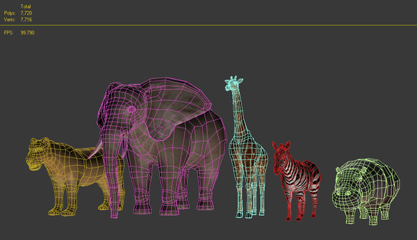 3ds safari animals