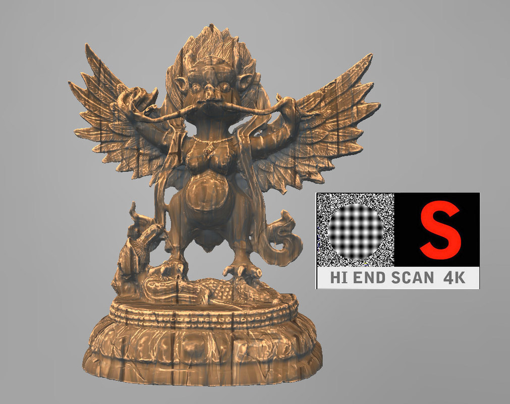 cartoon garuda statue 3d obj