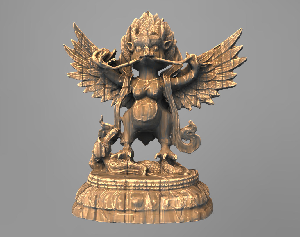 cartoon garuda statue 3d obj