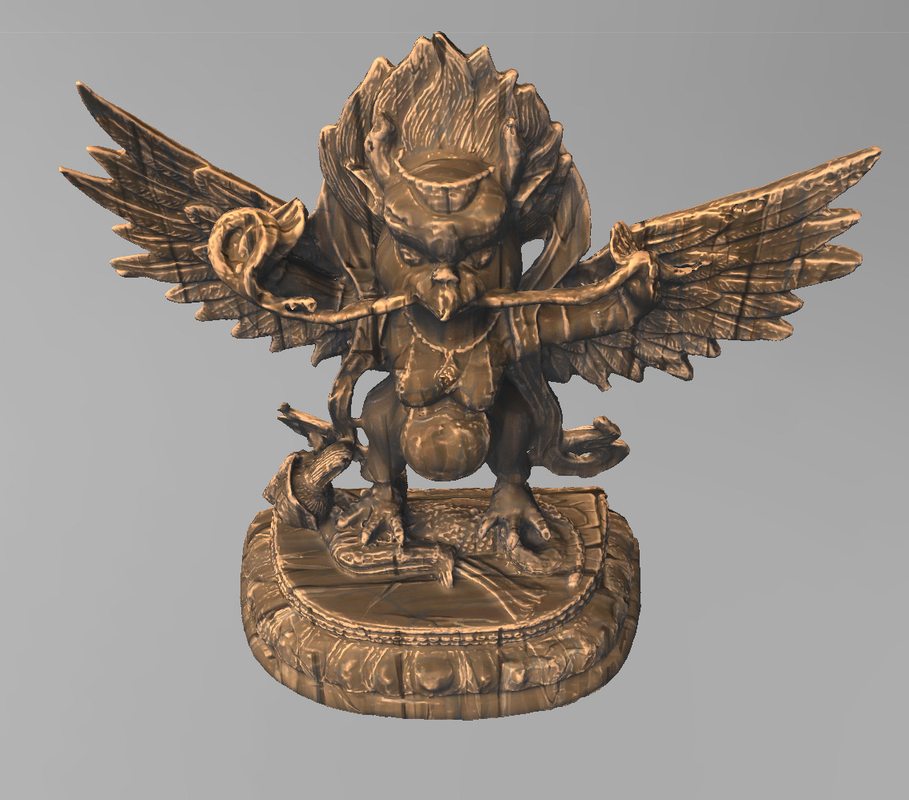 cartoon garuda statue 3d obj