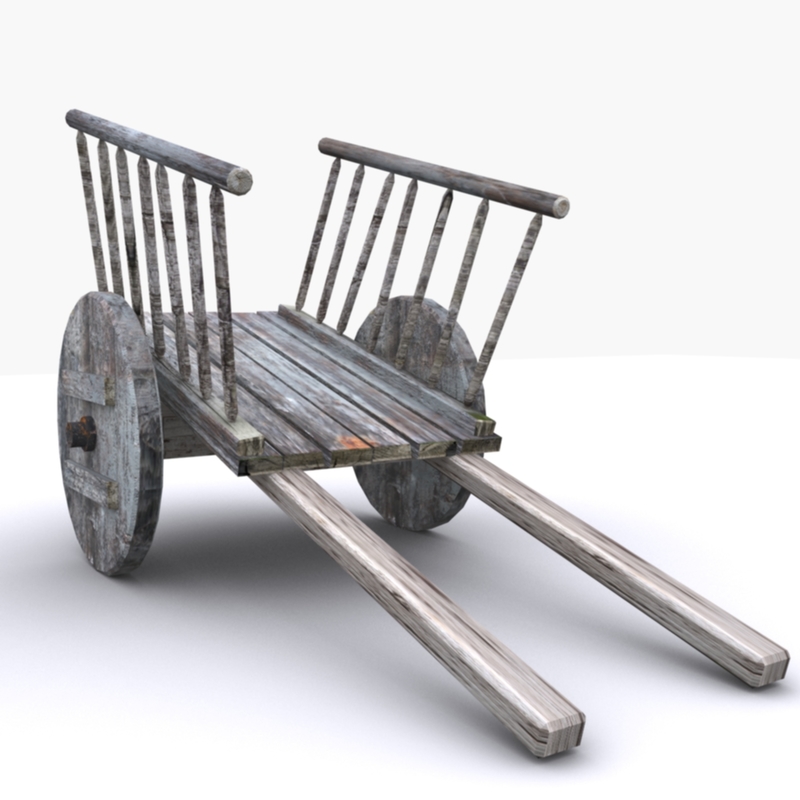 3ds max medieval hay cart
