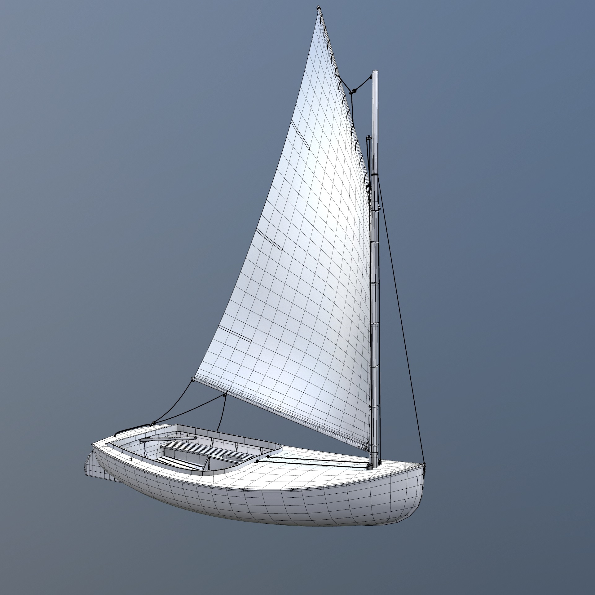 3d sailboat sailing vessel model