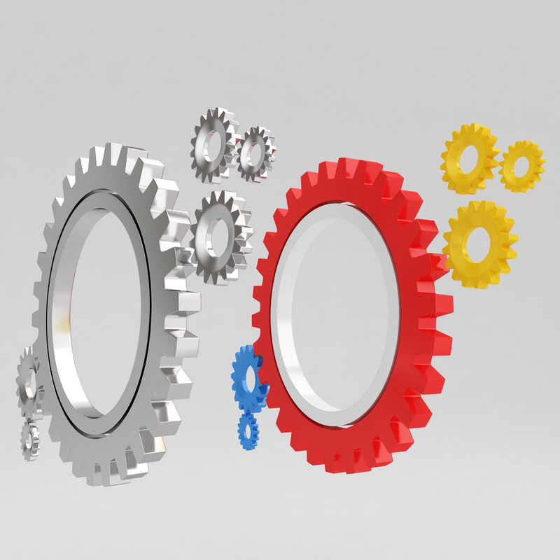 3d mechanical machine gears