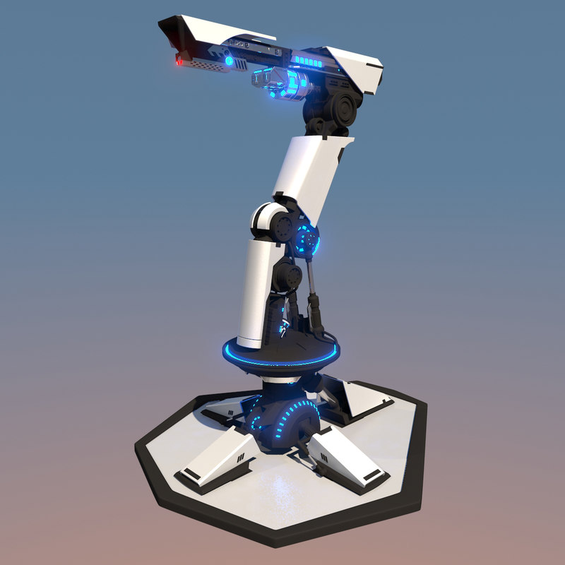 futuristic turret weapon 3d max
