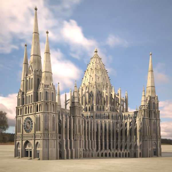 3d model cathedral gothic
