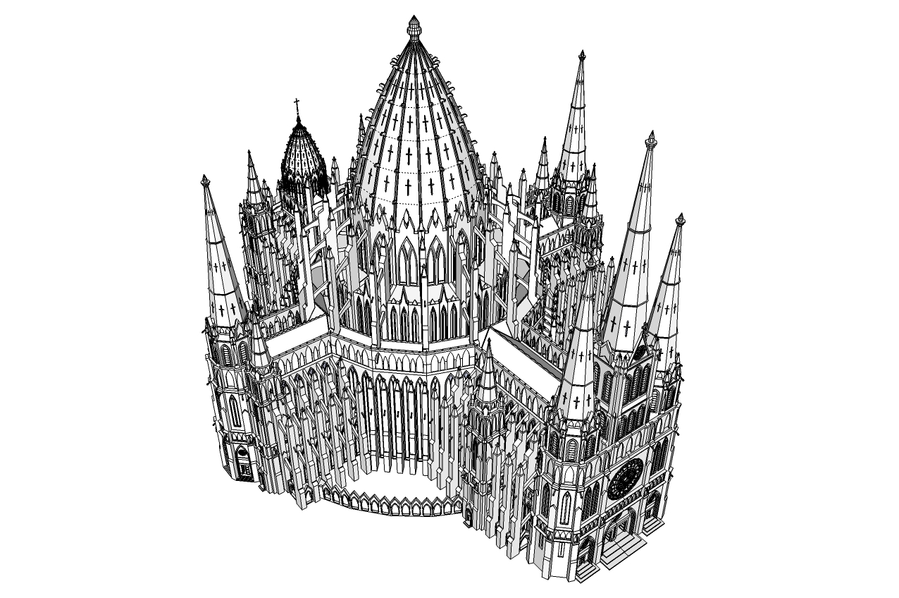 3d model cathedral gothic
