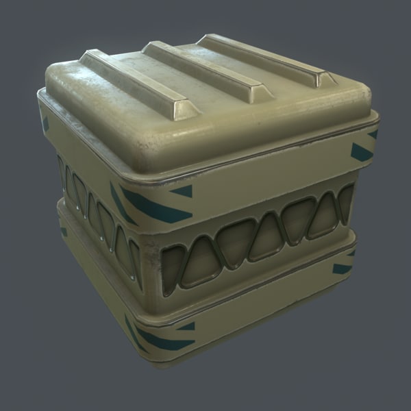 futuristic scifi crate 3d model