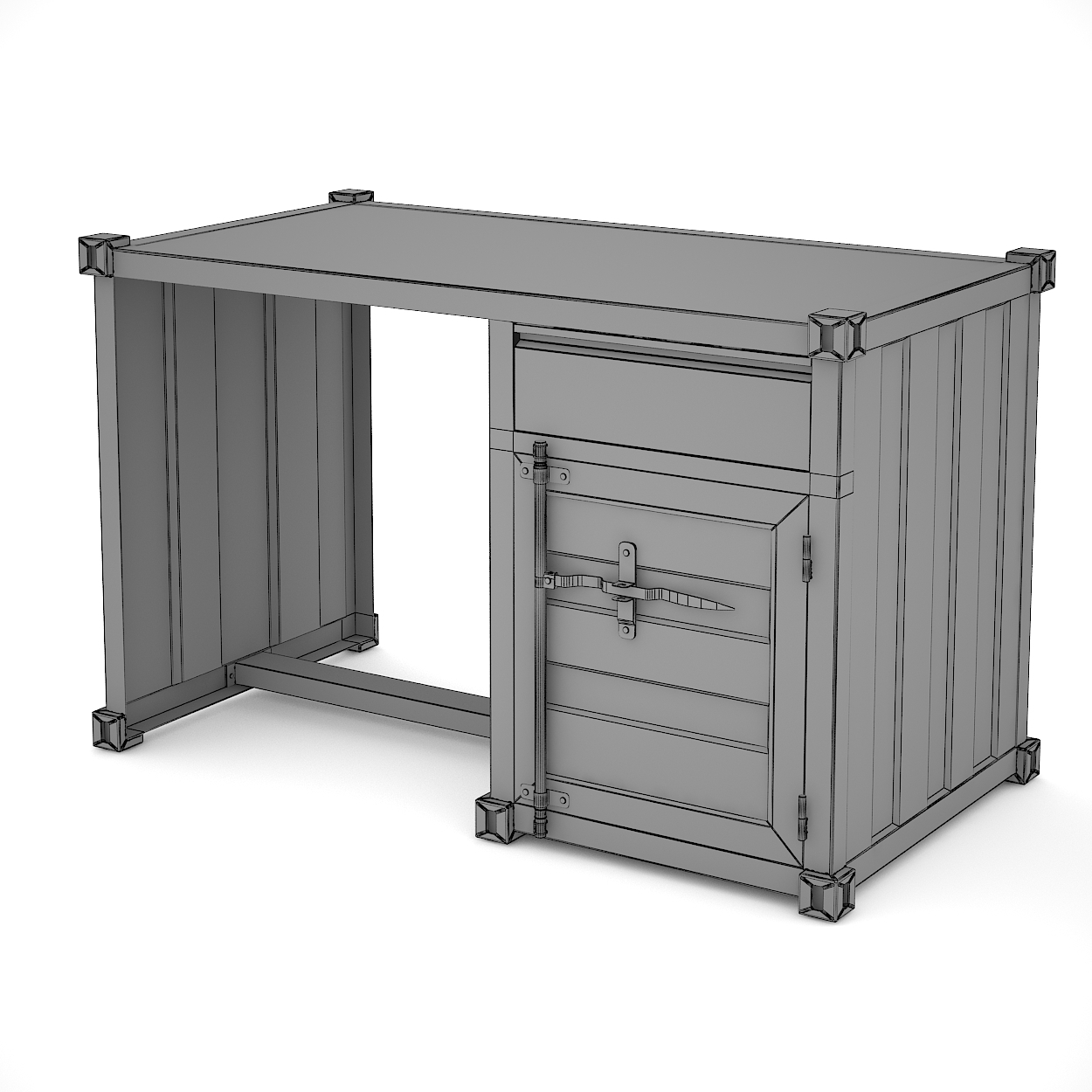 sea container desk 3d model