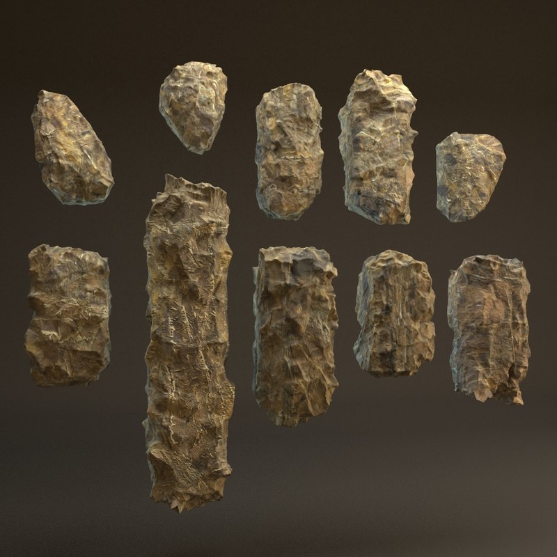 rocks blocky pack 10 3d max