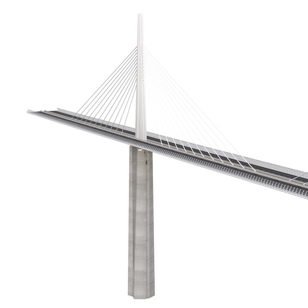 millau viaduct bridge france 3d model