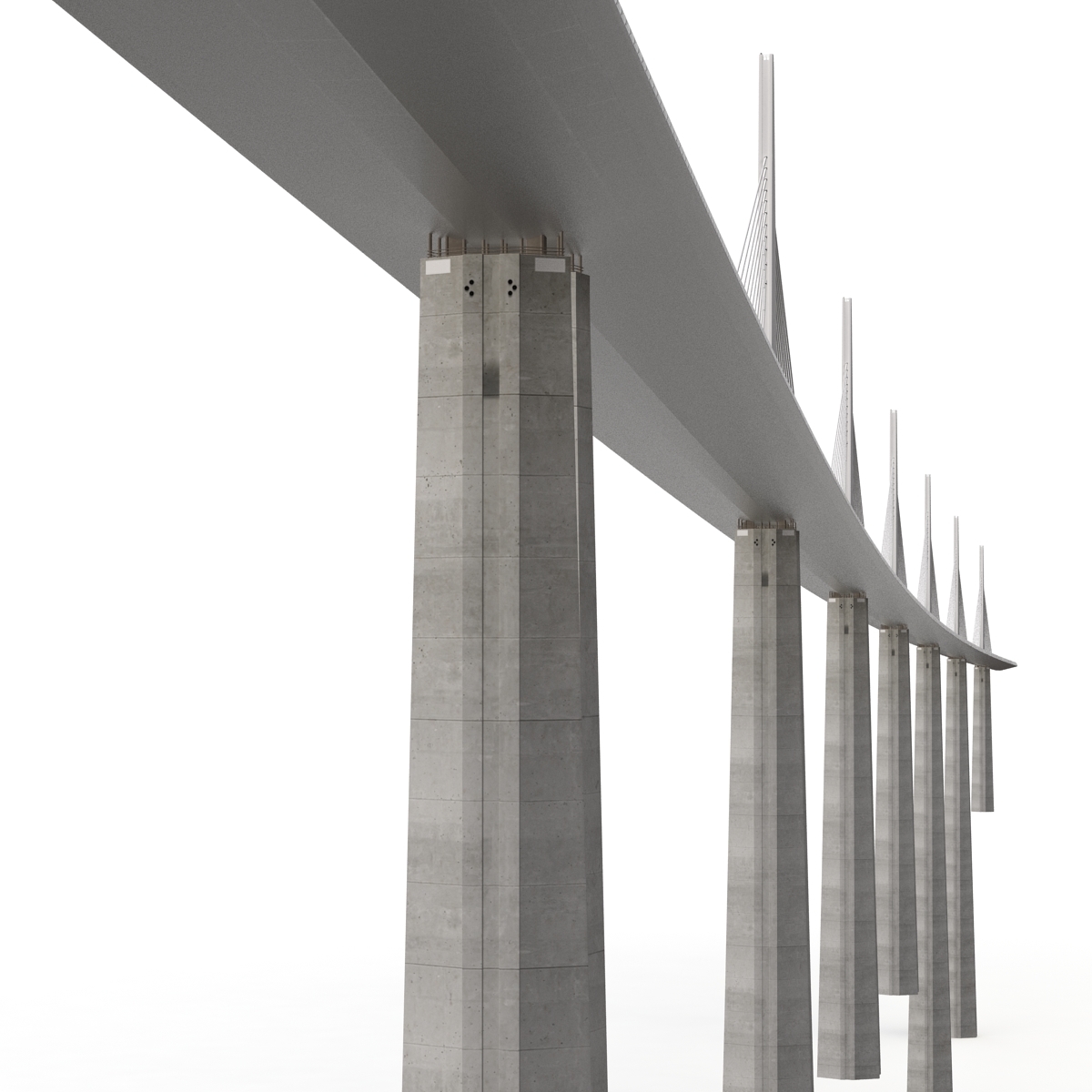 millau viaduct bridge france 3d model