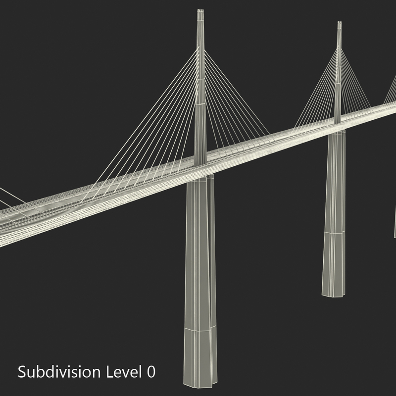 millau viaduct bridge france 3d model