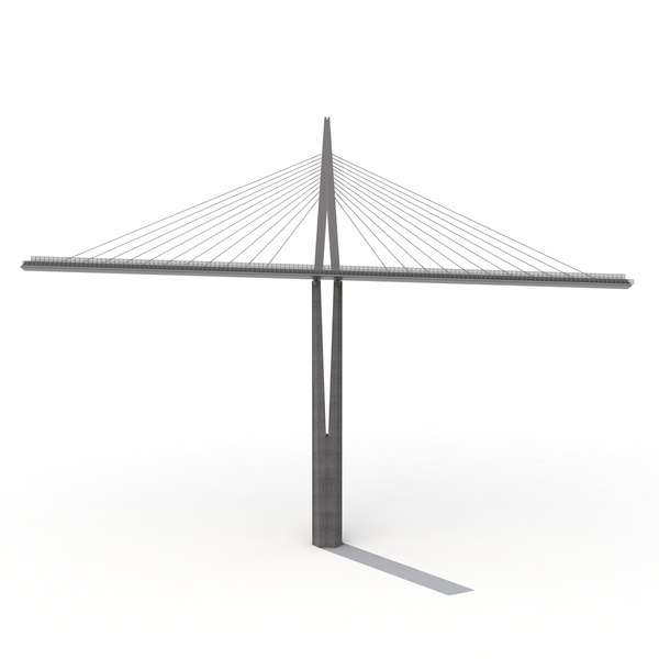 millau viaduct bridge france 3d model