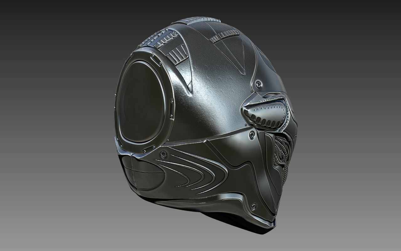 3d zbrush sci-fi helmet model