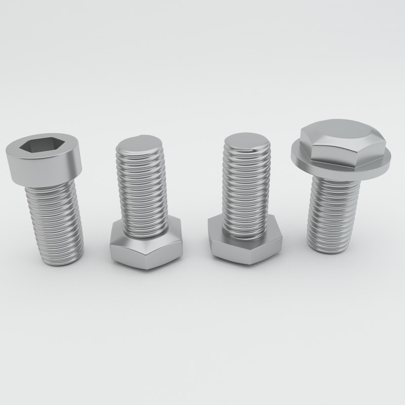 3d hexagonal bolt