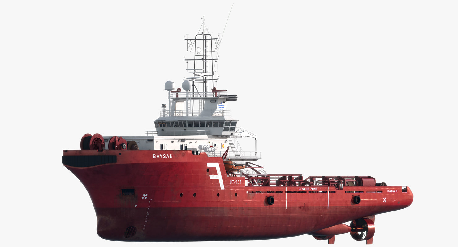 ahts vessel anchor handling 3d model