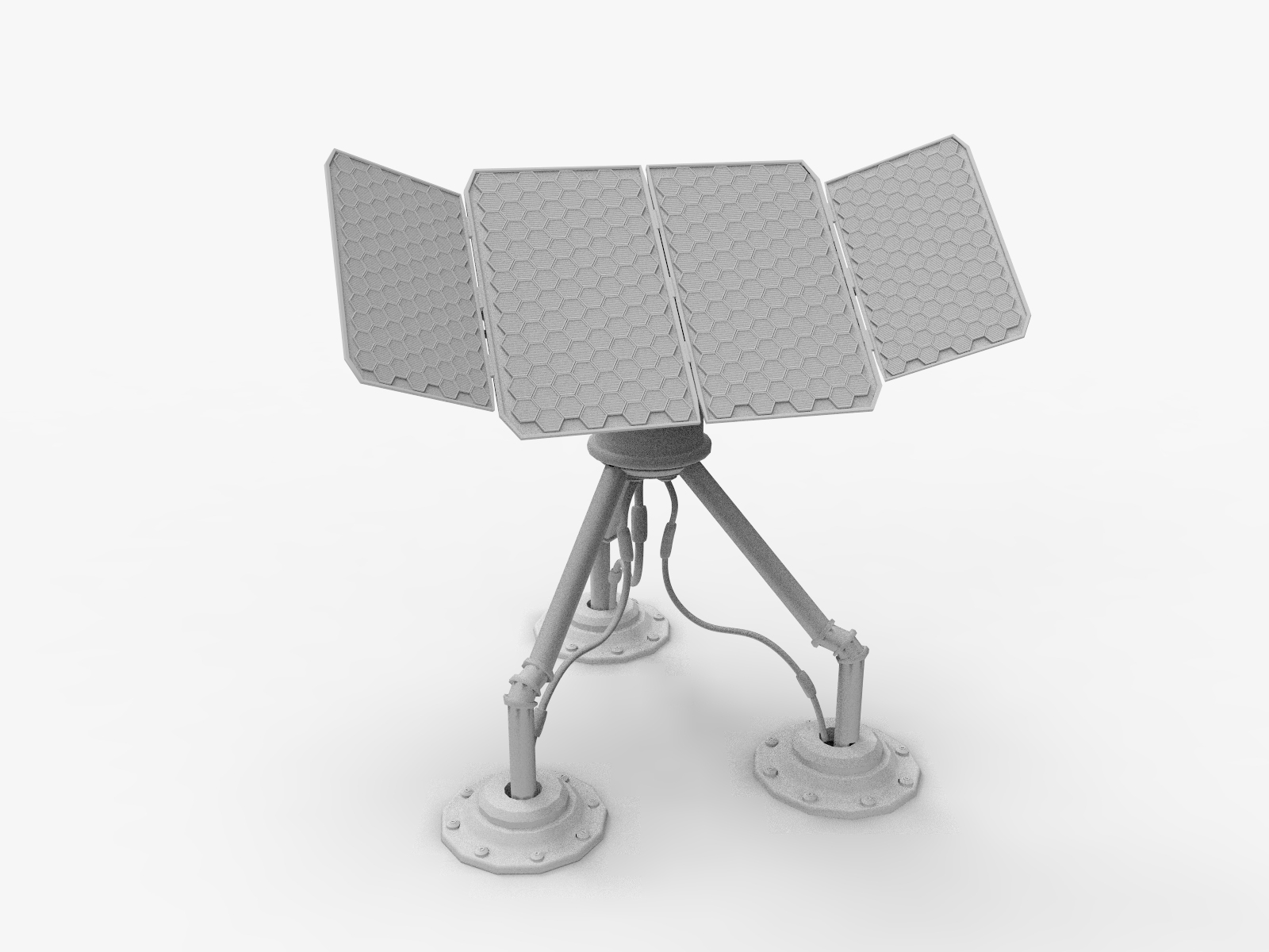 3d model sun sci-fi solar panel