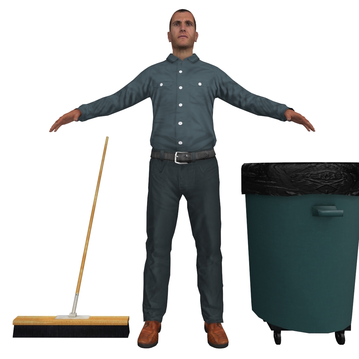 janitor man 3d model