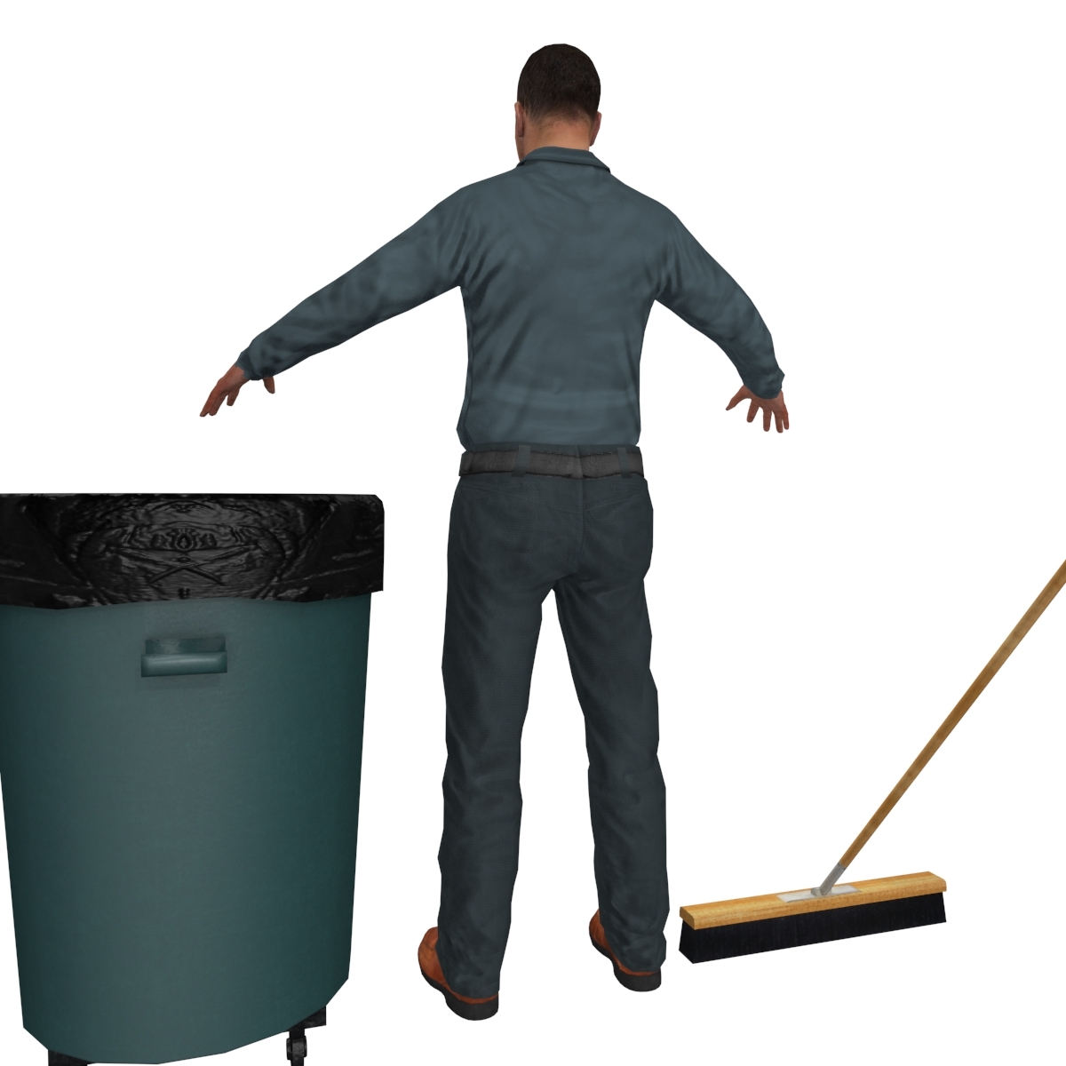janitor man 3d model