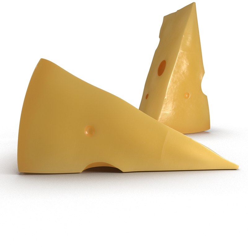 cheese wedge set 3d model