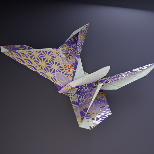 3d origami rigged butterfly