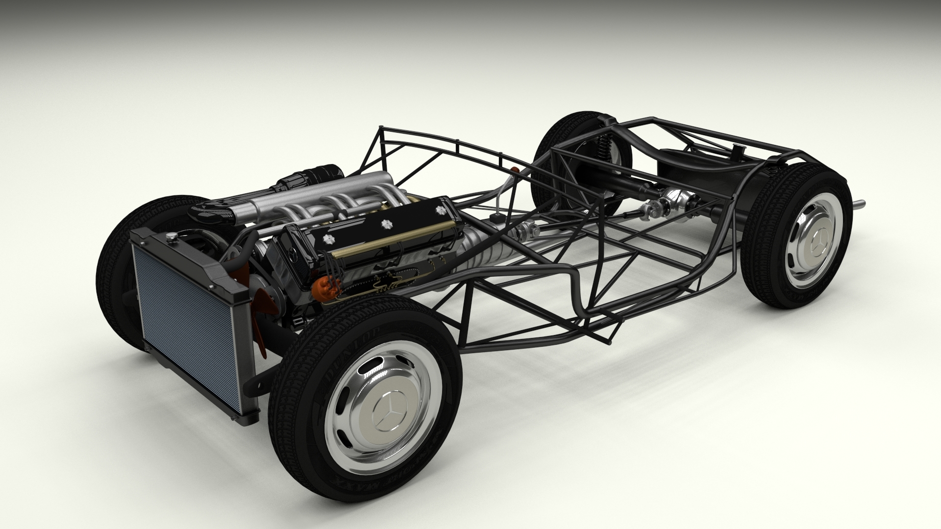 mercedes 300sl chassis obj