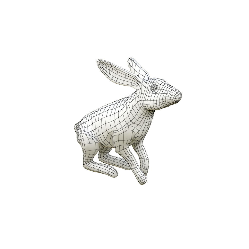 3d hare rigged cat model
