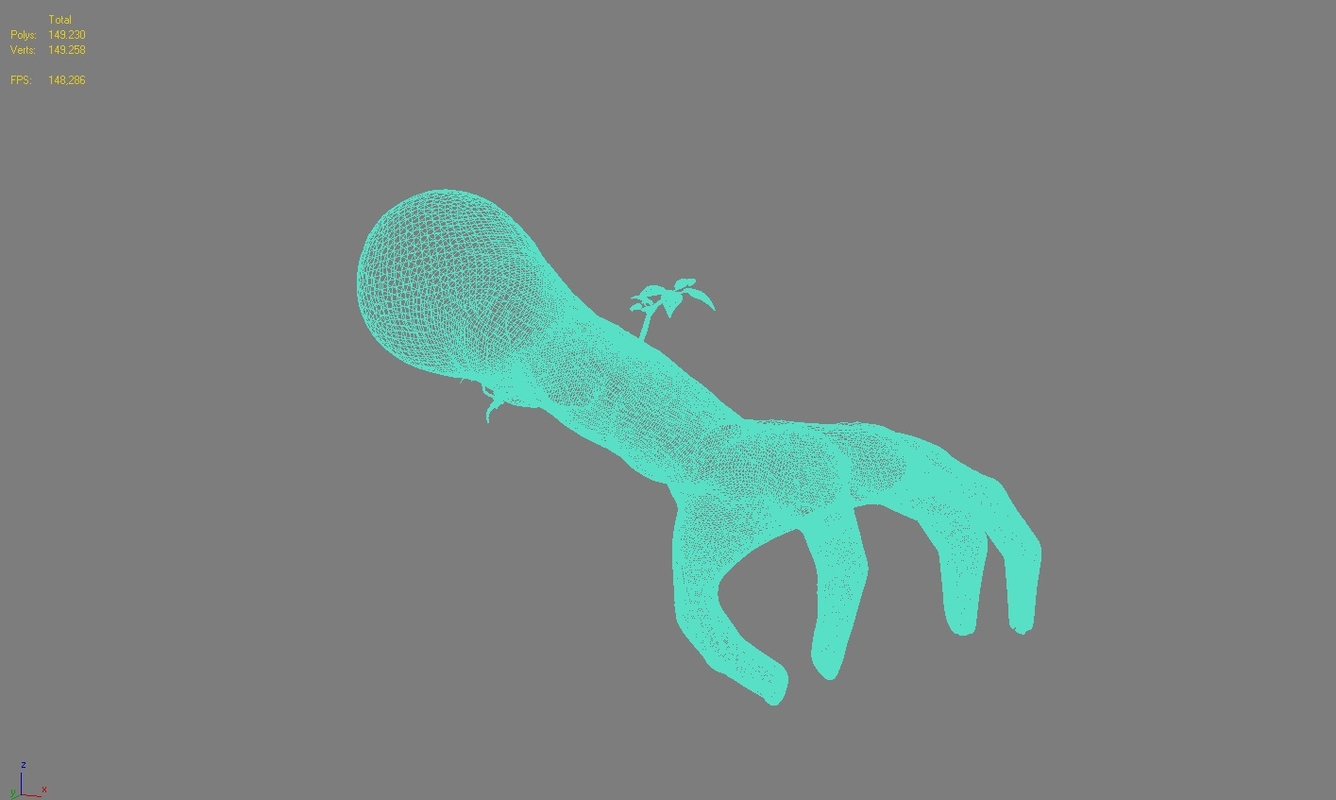 3d modeled tree hand nature model