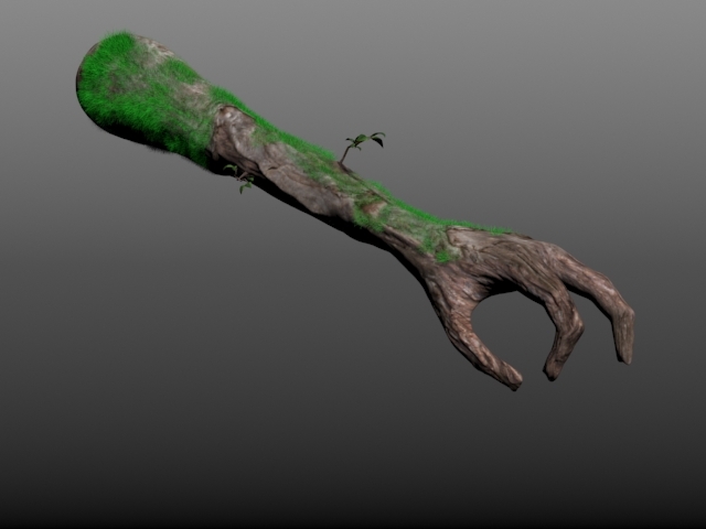3d modeled tree hand nature model