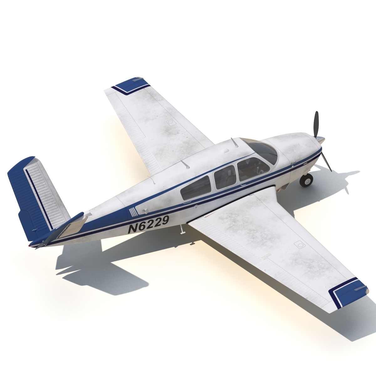 aircraft beechcraft bonanza 3d model