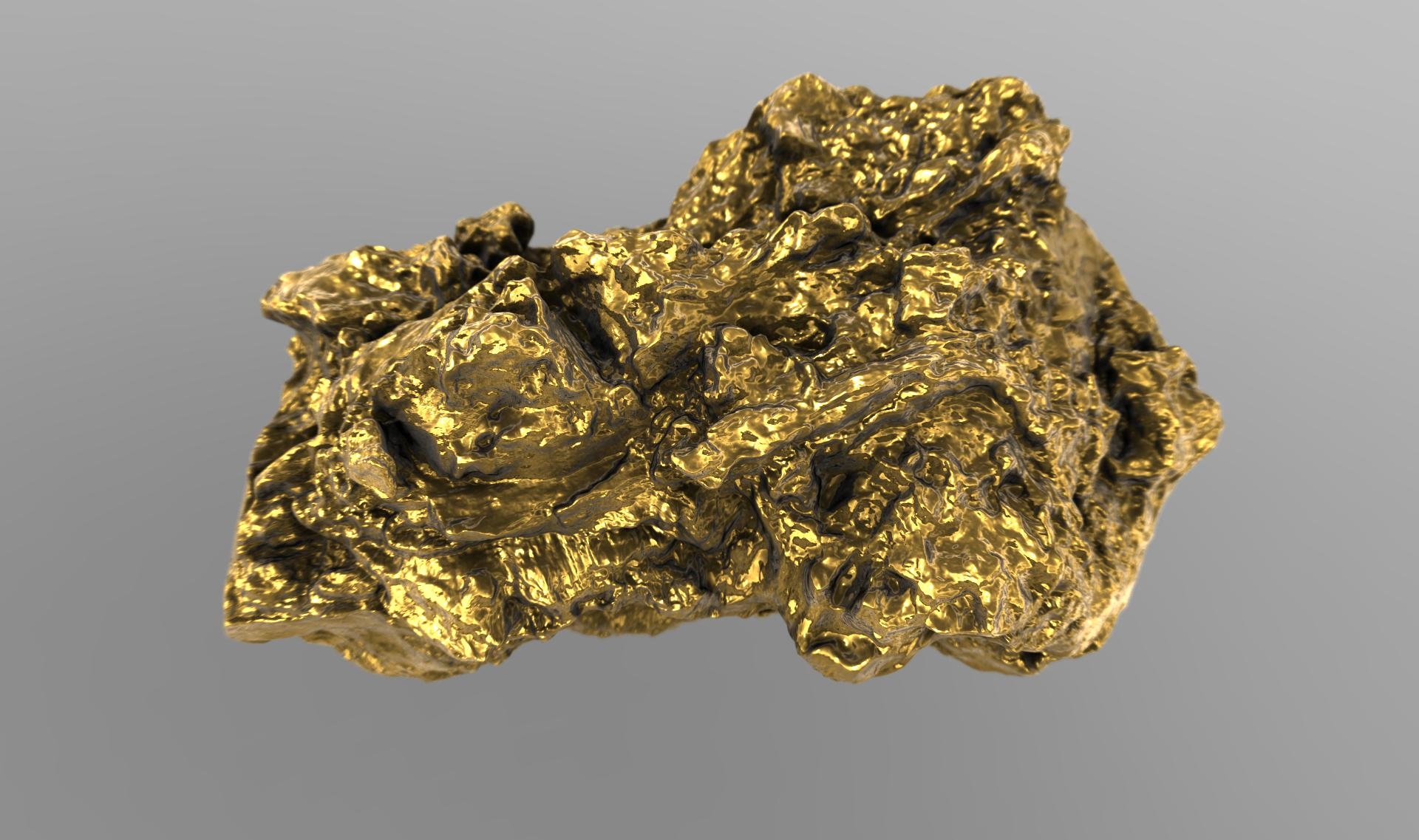 3d golden nugget 4k scan model