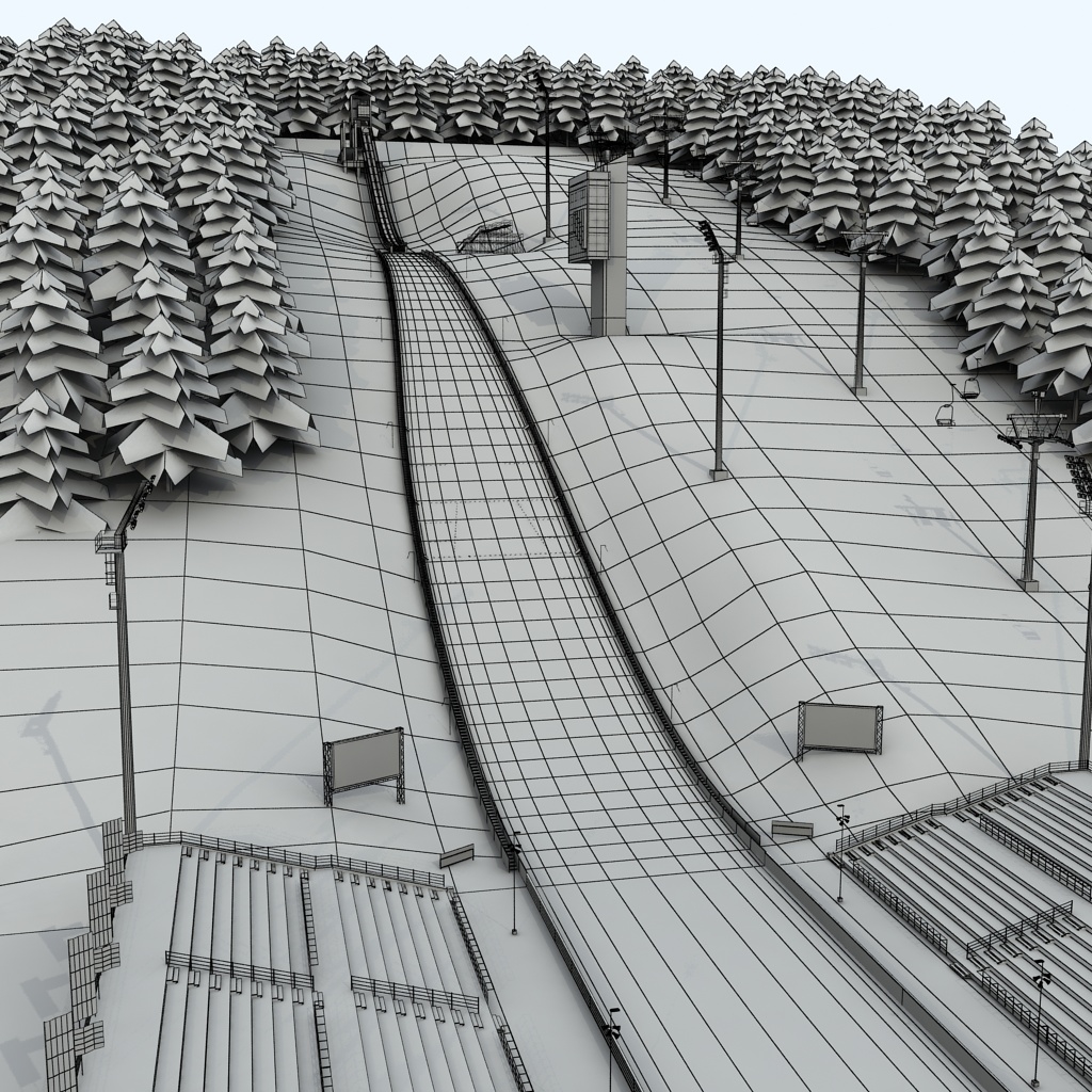 3d model ski jumping hill