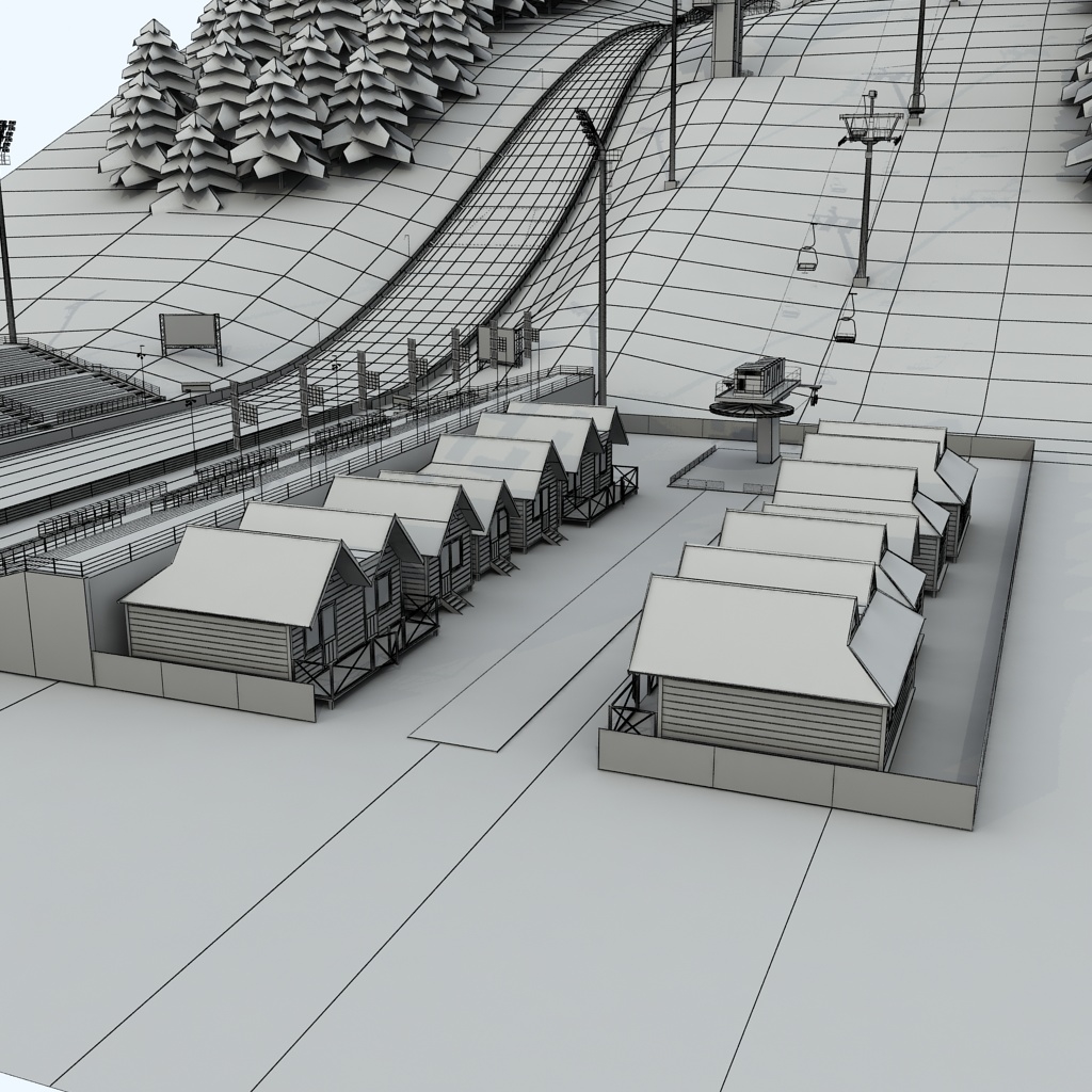 3d model ski jumping hill