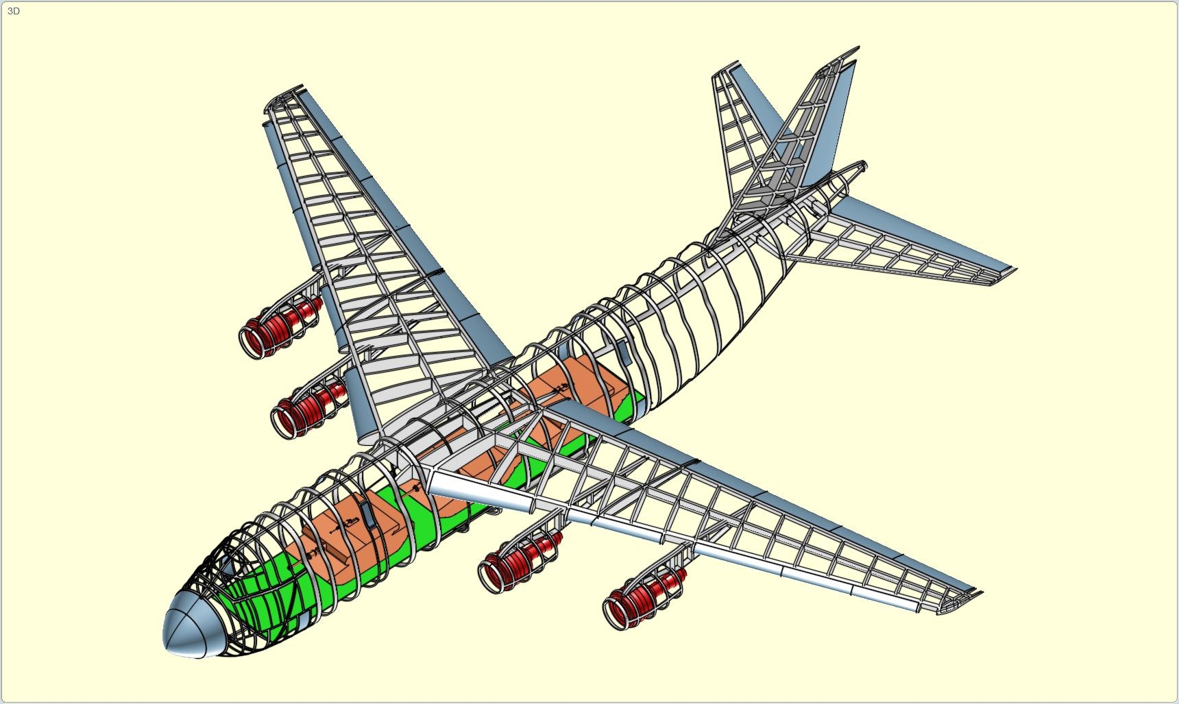 antonov an-124 aircraft solid 3d model