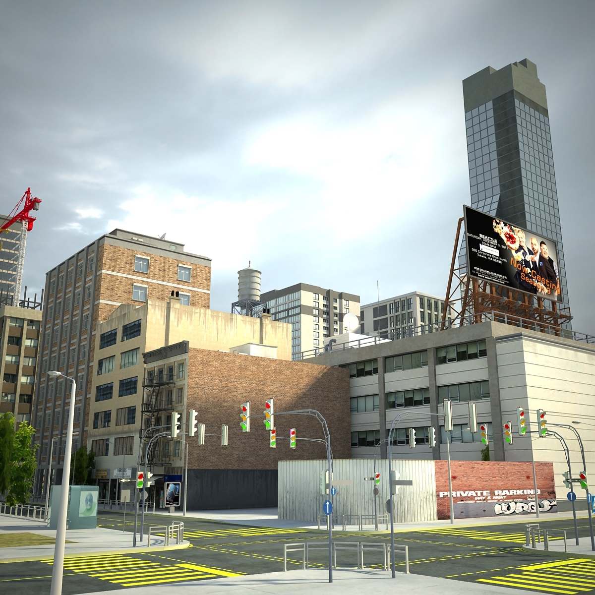 3d detroit city buildings model