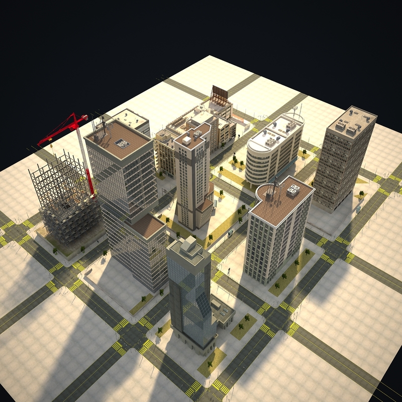 3d detroit city buildings model