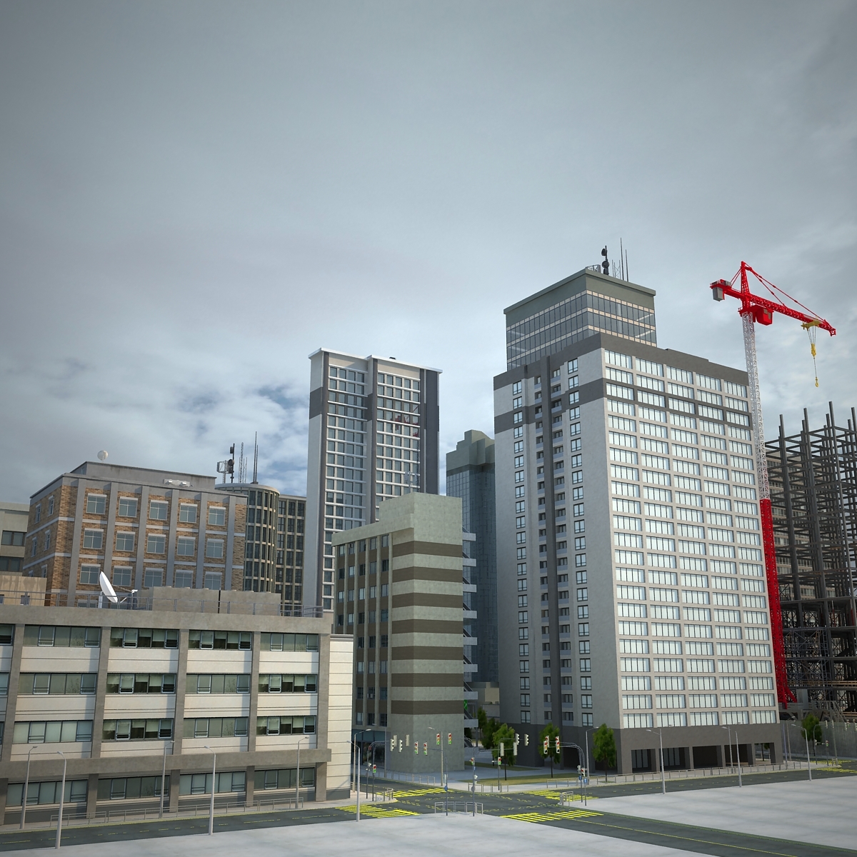 3d detroit city buildings model