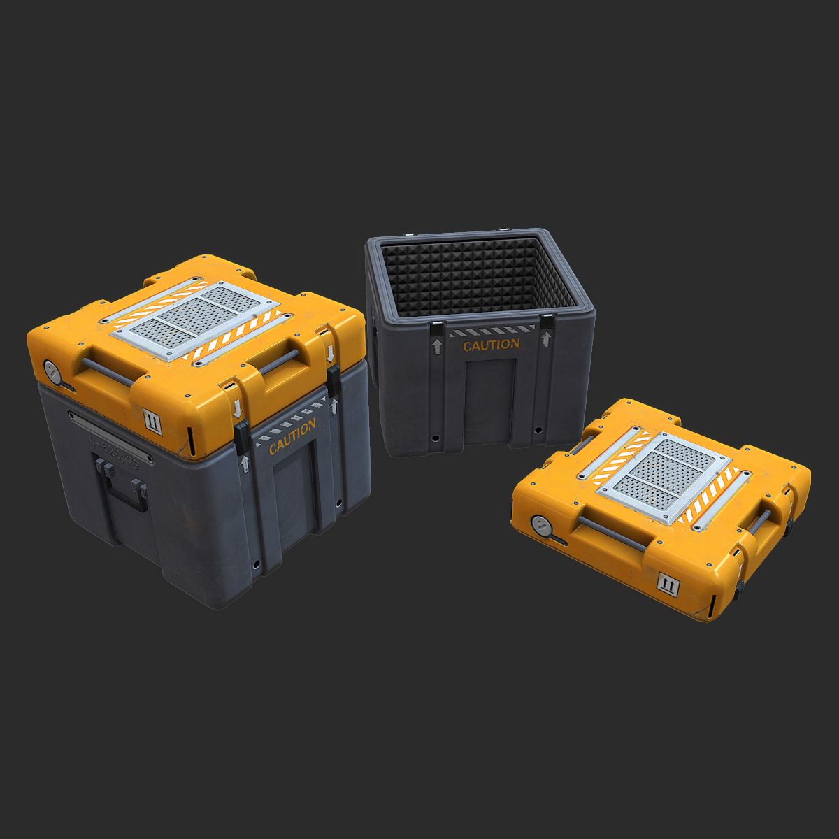 sci-fi metal crate 3d model