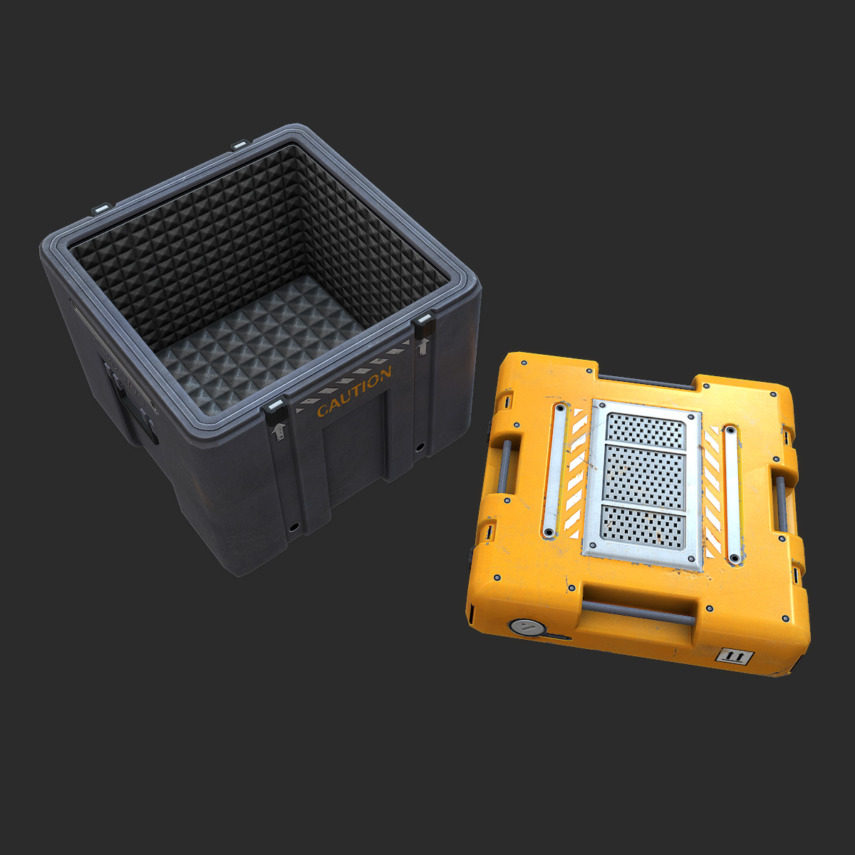 sci-fi metal crate 3d model