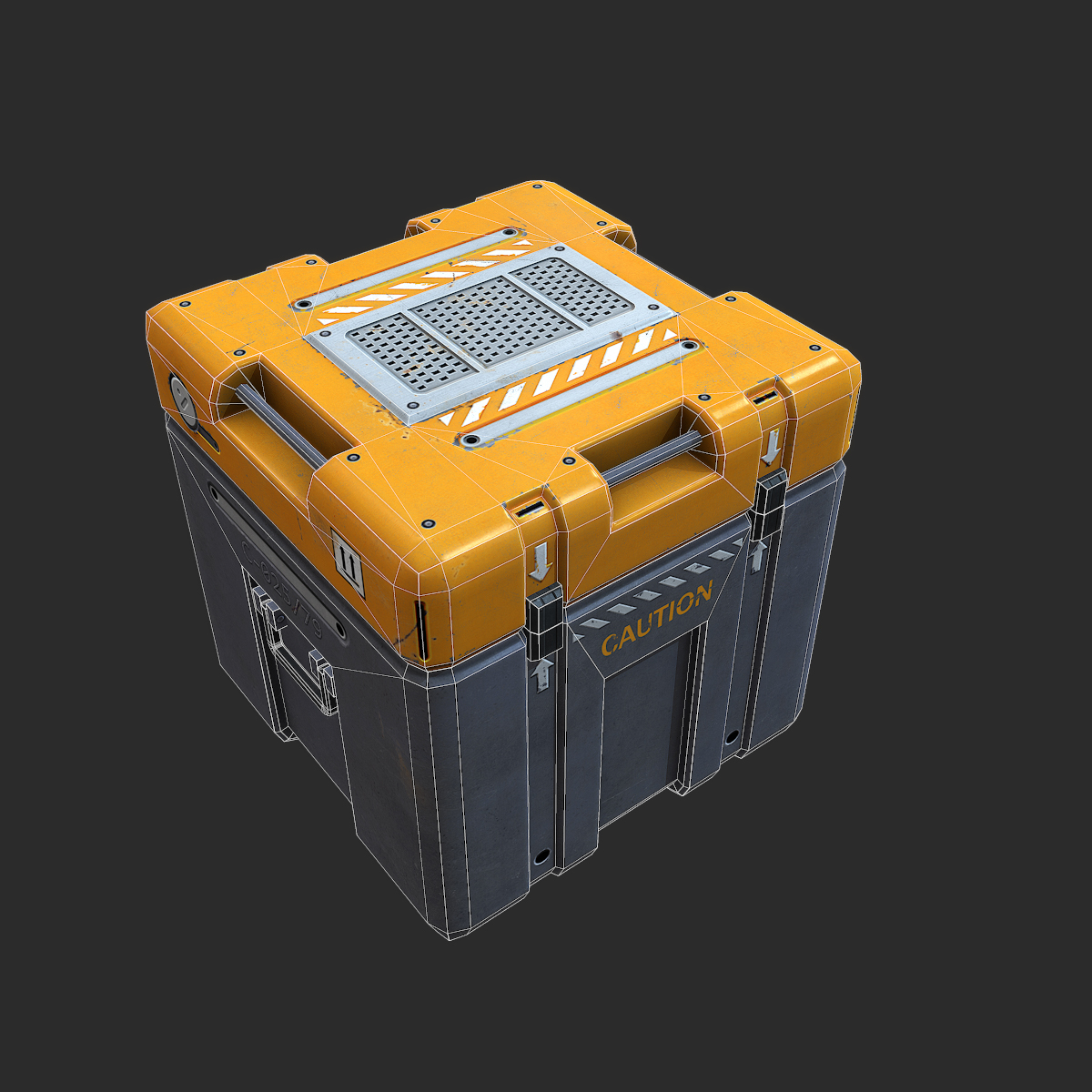 sci-fi metal crate 3d model